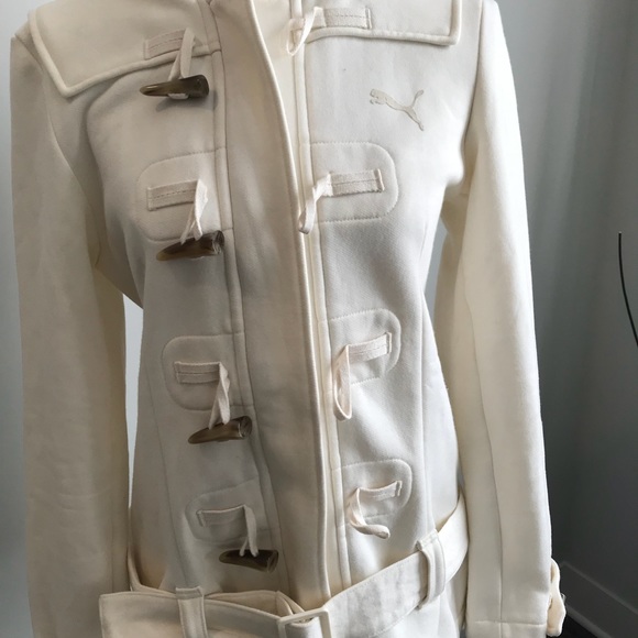 Puma | Jackets & Coats | Euc Puma Hooded Jacket Winter White | Poshmark